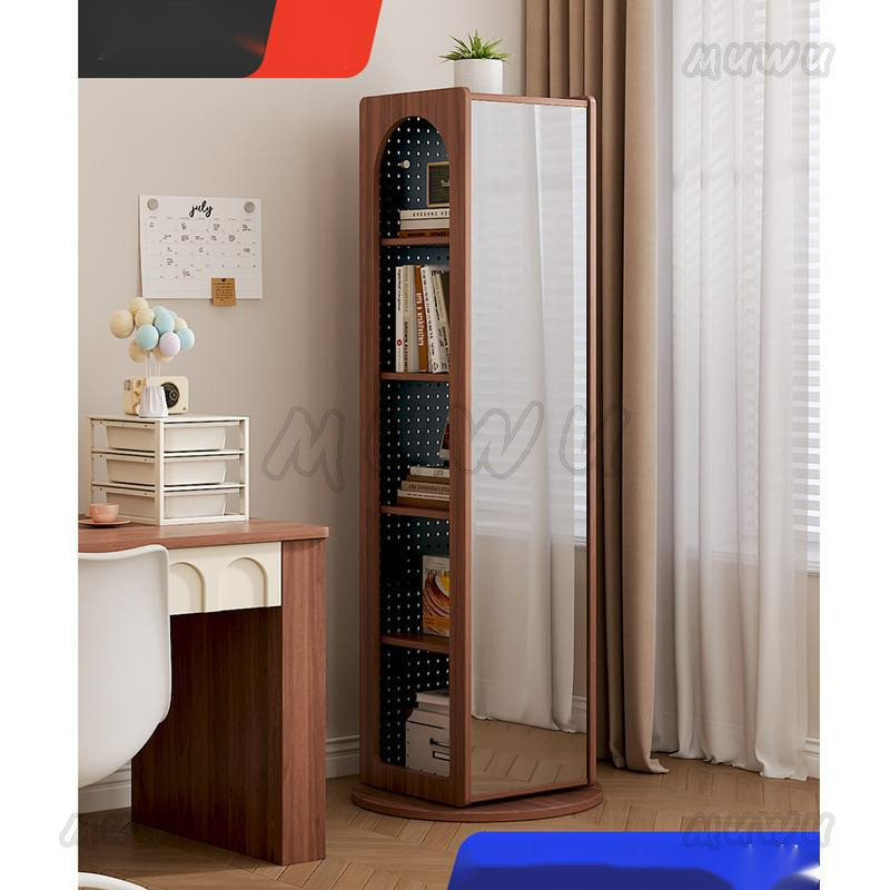 MUWU Rotating Bookshelf Floor Standing Living Room Children Storage ...