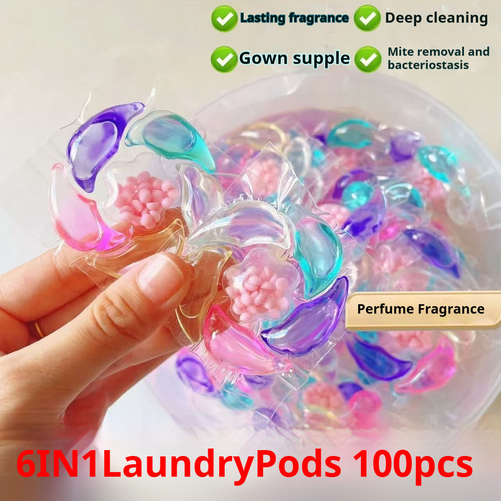 MR.ING 6 in 1 Laundry Pods Detergent Capsule Anti-bacterial [100 pods ...