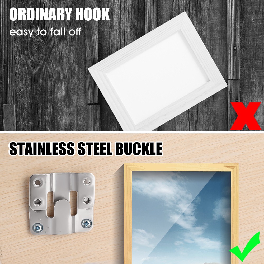 10 Pairs Stainless Steel Interlock Hanging Buckle - Picture Frame Hook ...