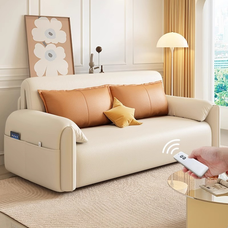 【Showroom】 Electric multifunctional sofa bed cream wind retractable ...