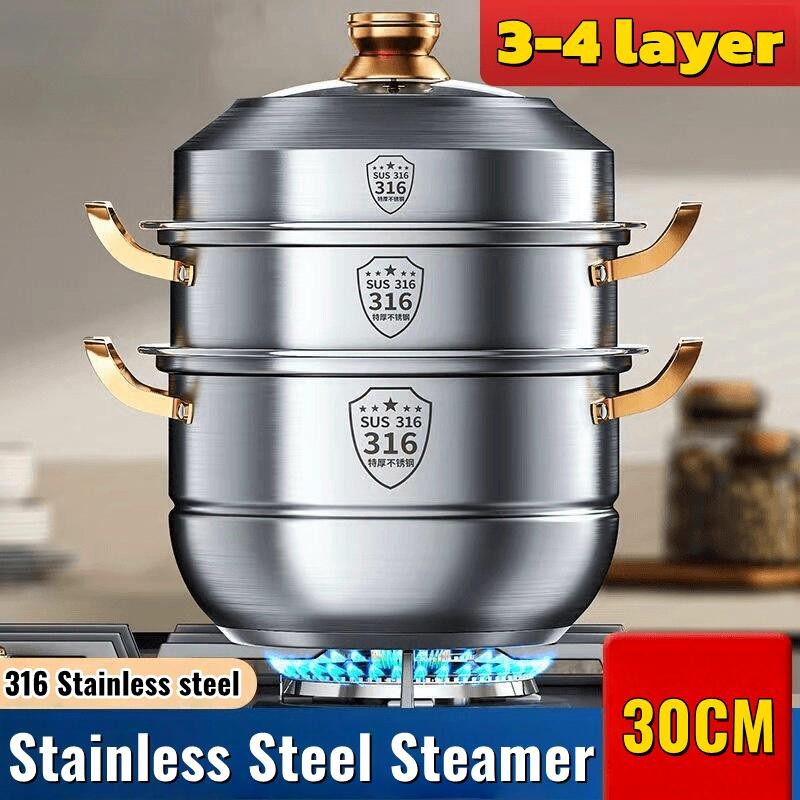 30CM Three-Layer, Four-Layer, Thick Base Stainless Steel Steamer ...