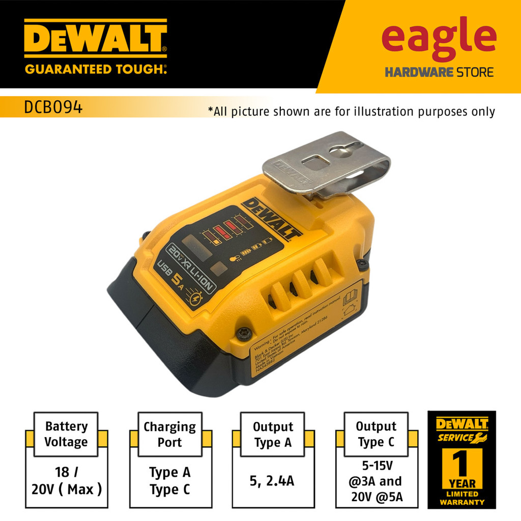 Dewalt DCB094-B1 20V USB Power Delivery Adaptor ( DCB094 ) ( 1 Year ...