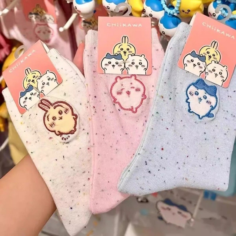 Cute Chiikawa Socks Cartoon Hachiware Usagi Mid-calf Socks Student ...