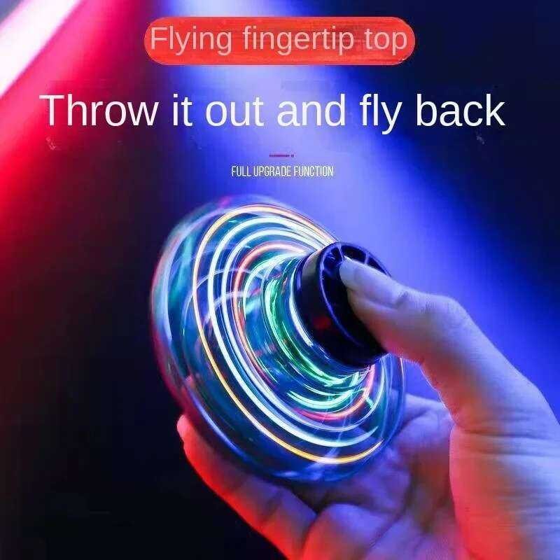 LED Magic UFO Ball Flying Spinner Creative Outdoor Fun Boomerang Fidget ...
