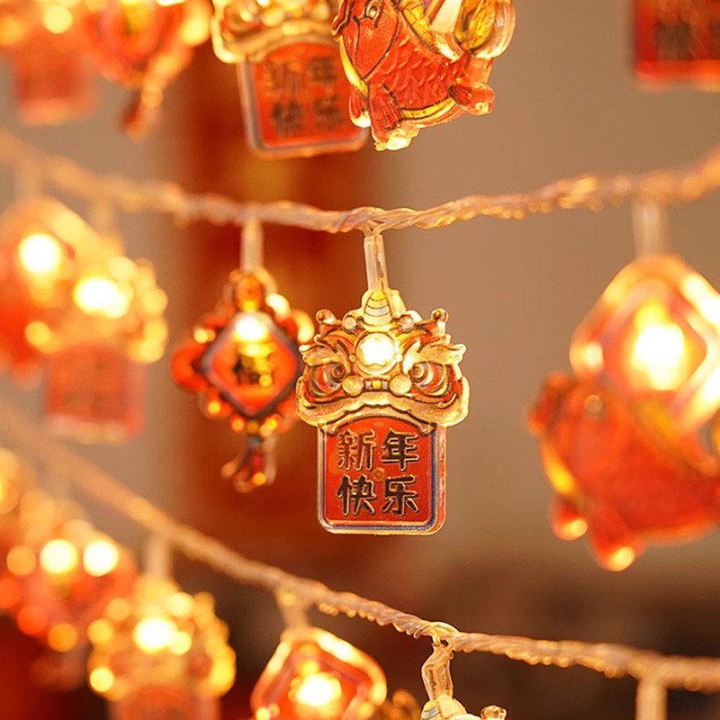 2025 CNY LED Light String Fu Character Flashing Light New Year Chinese ...