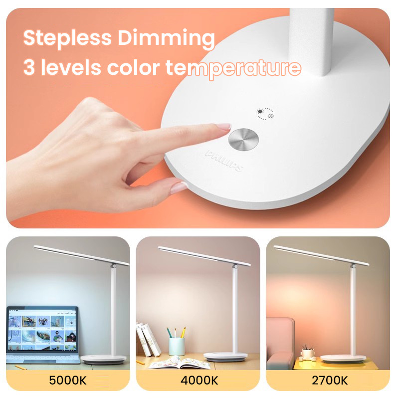 Philips Desk Lamp Foldable LED Lamp Rechargeable Battery Type-C Charge ...