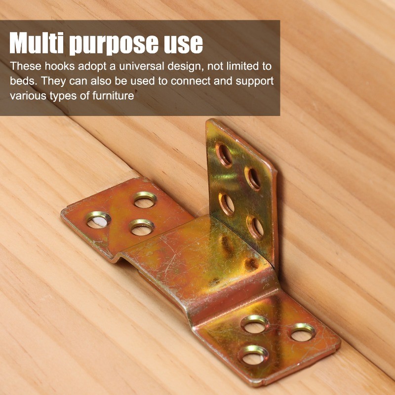 Metal Bed Rail Bracket Wooden Bed L Shape & Flat Plate Hinges ...
