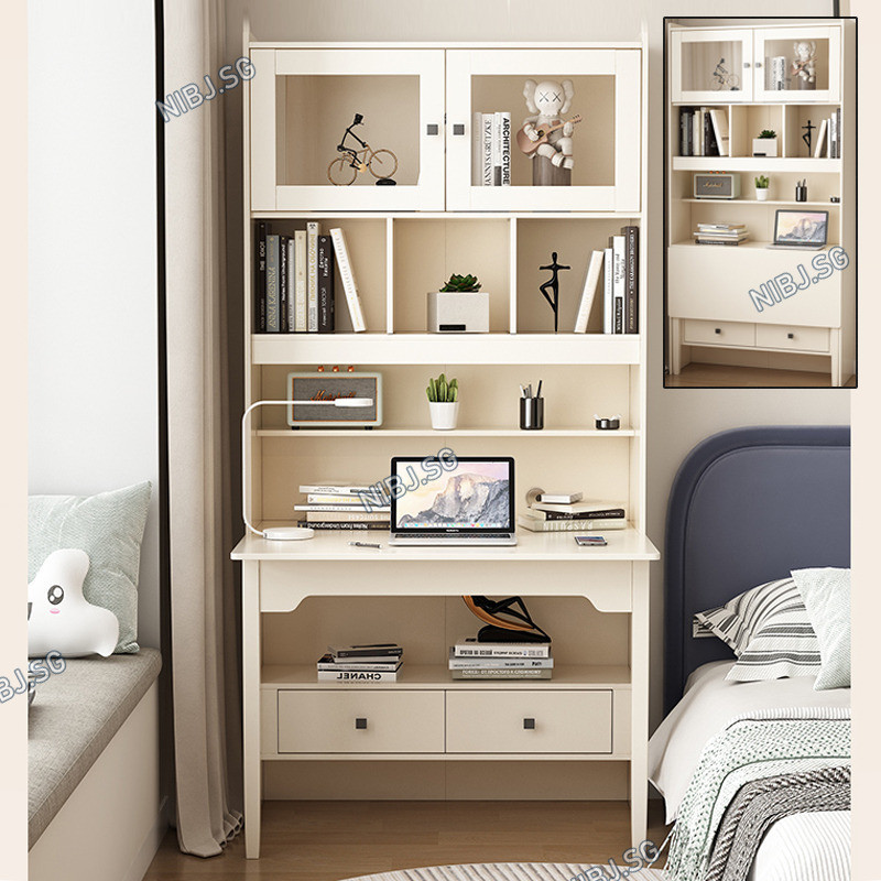 FNBJ Desk Bookcase Integrated Foldable Home Simple Wall-mounted Writing ...