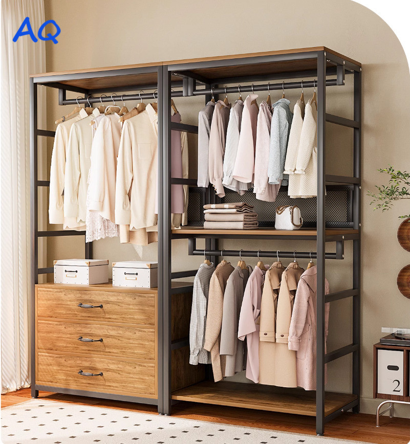 ZAQ Open Closet Wardrobe Homemade Walk-in Closet Shelves Combination ...