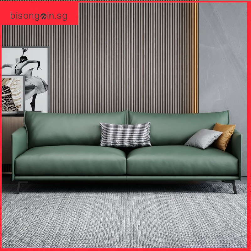 Sofa Imported Leather Dermis Color Contrast Coffee Table Combination ...