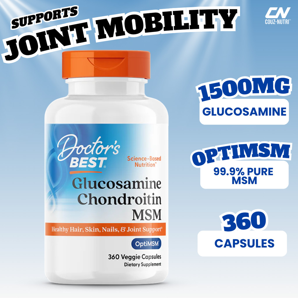 Doctor's Best Glucosamine Chondroitin MSM Supplement 360 Capsules Joint ...
