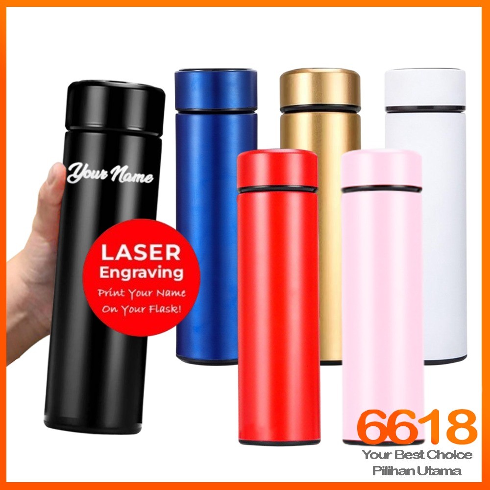 500ml Botol Penebat Termos Termal Vakum Paparan Duhu Smart Temperature ...