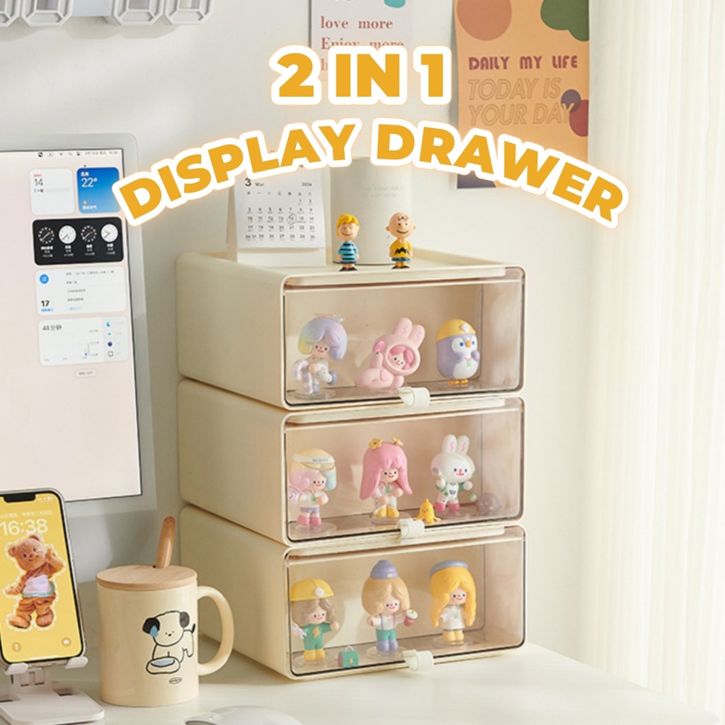 2 in 1 Blind Box Display Drawer Acrylic Transparent Desktop Figure ...