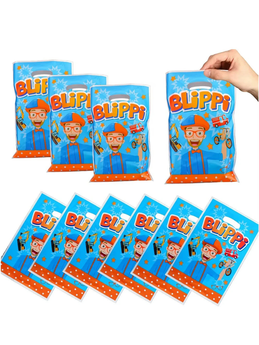 Cartoon Blippi English Teacher Gift Bags Birthday Party Decor Goody ...