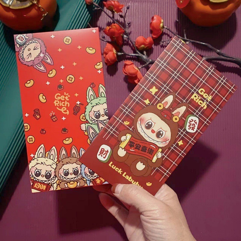 Labubu 2025 Snake Year New Labubu Cartoon Cute Red Packet Universal Red ...
