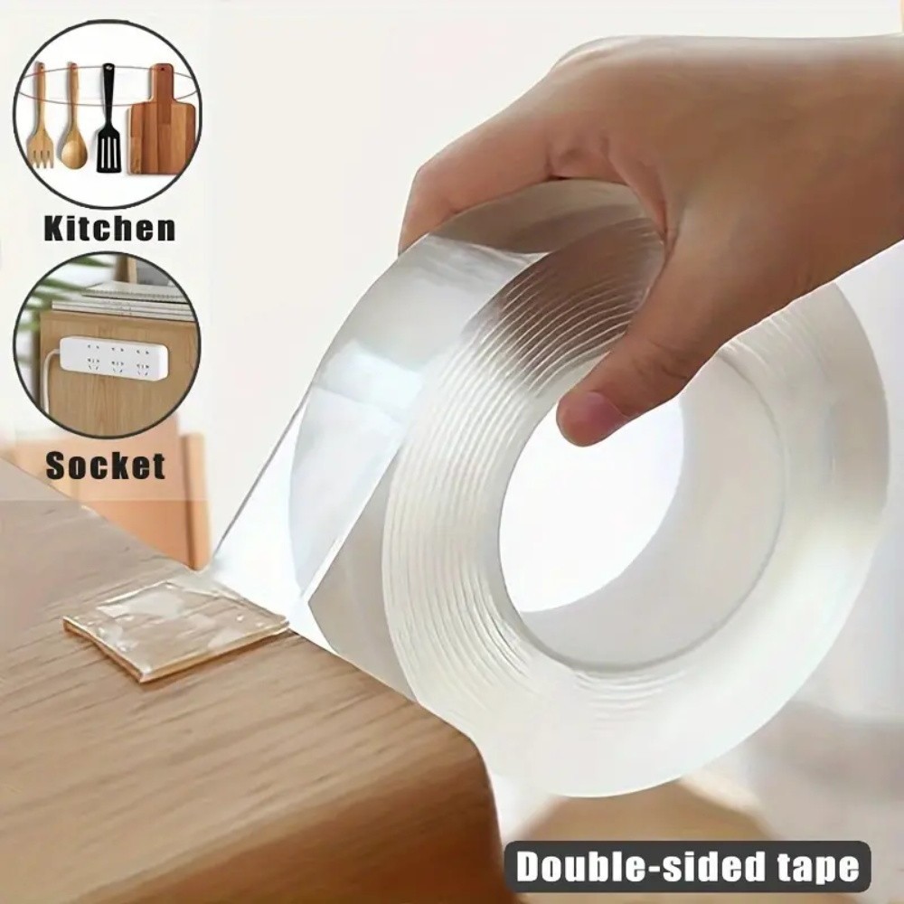 1M/2M/3/5M Nano Tape Double Sided Tape Transparent NoTrace Reusable Waterproof Adhesive Tape ...