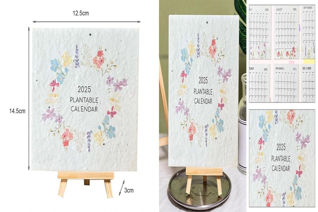 [WMP] Seeds Paper Calendar Garden-themed Calendar 2025 Plantable Seeds ...