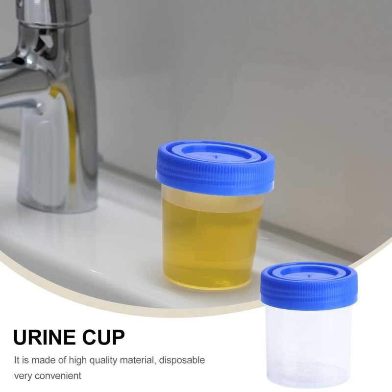 LY 50Pcs Disposable Specimen Cups With Leak Proof Screw On Lids Urine ...