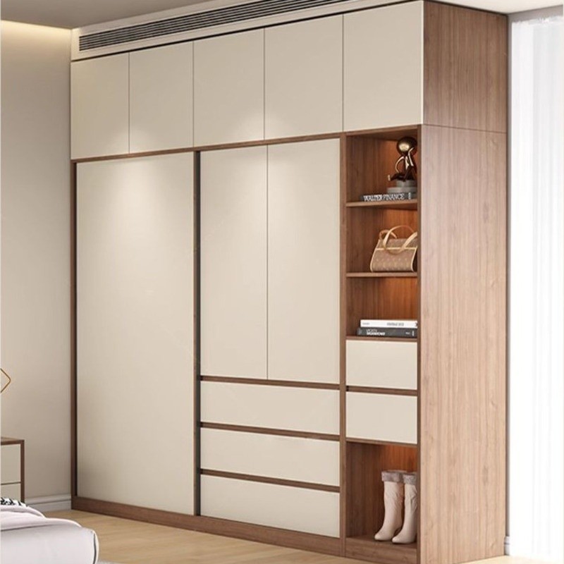 Wardrobe Wood Wardrobe Solid Home Bedroom Small Unit Sliding Door ...