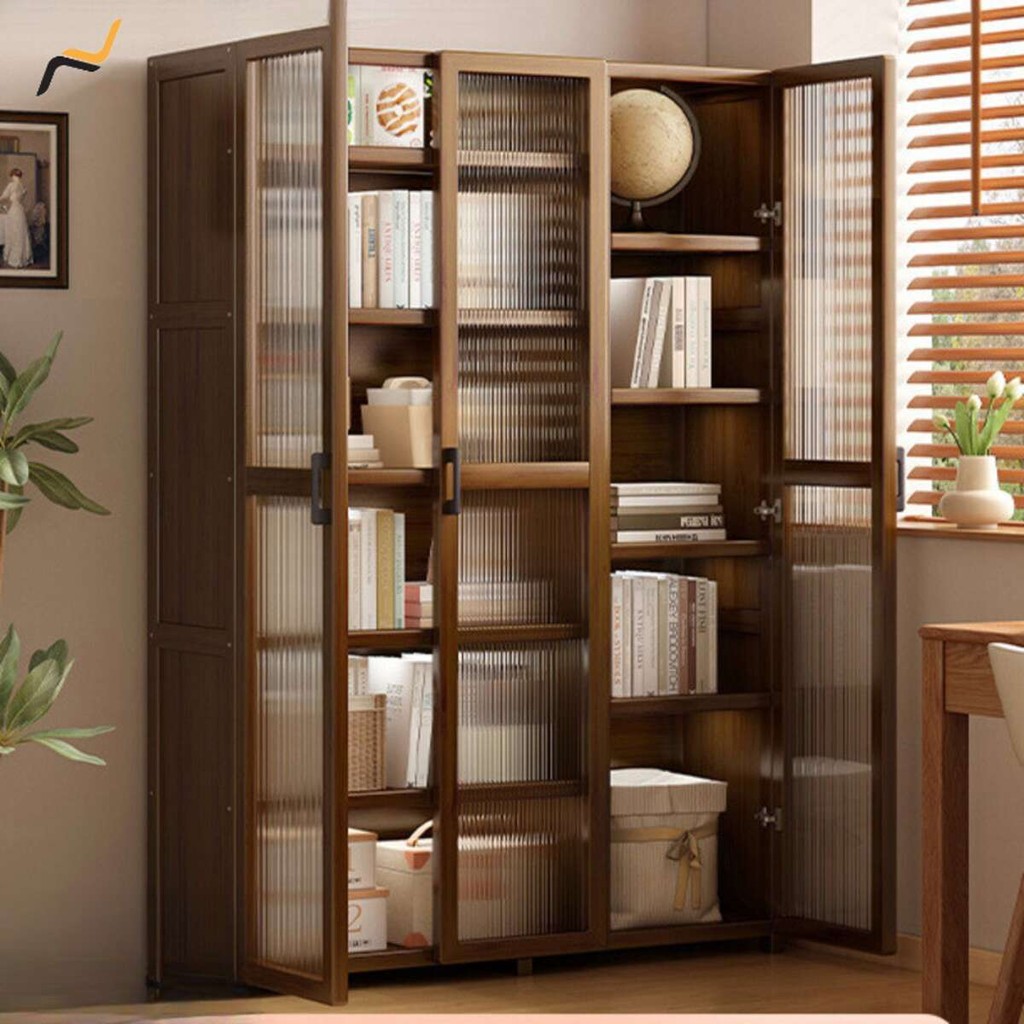 GT Book Shelf Bamboo Shelf Integrated Bookshelf Cabinet Acrylic ...