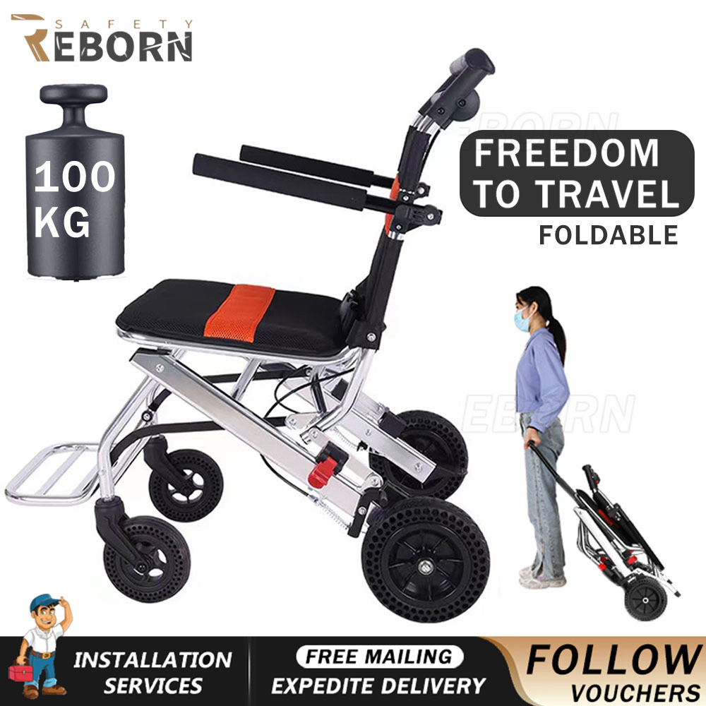 REB Wheelchair Pushchair Foldable Easy Pushchair Lightweight Portable ...