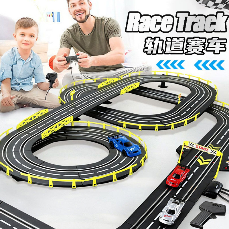 🔥In Stock🔥 Kids Toy Car Remote Car Track Racing Toy Double Race Road ...