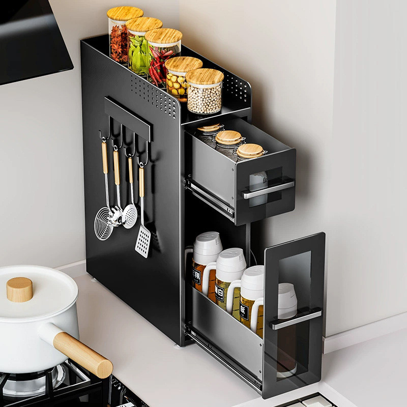Kitchen Corner Seasoning Shelf Countertop Narrow Edge Corner Storage ...