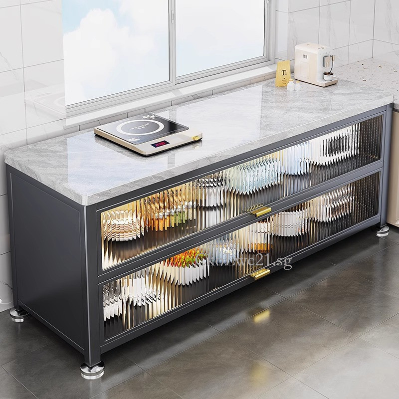 Multi Layer Floor To Ceiling Kitchen Storage Rack With Rock Slab ...