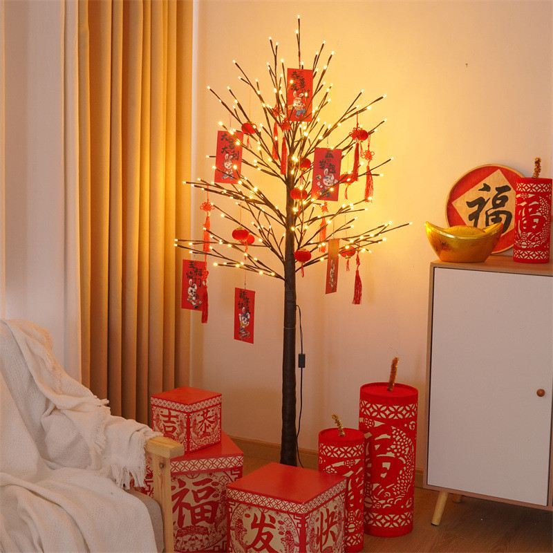[48H Shipping] New Year Spring Festival Tree Lights LED Luminous Tree ...