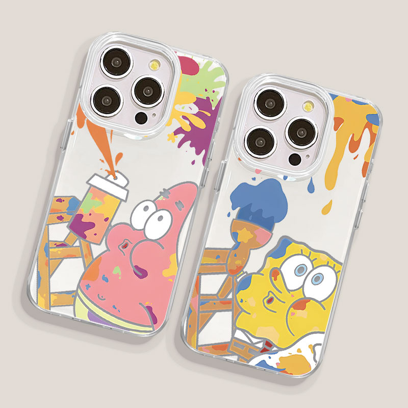Cute Graffiti Spray Pain SpongeBob SquarePants Casing For IPhone 16 Pro ...