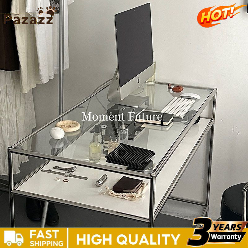Metal Glass Office Desk Desk Organiser Computer Table Standing Desk ...