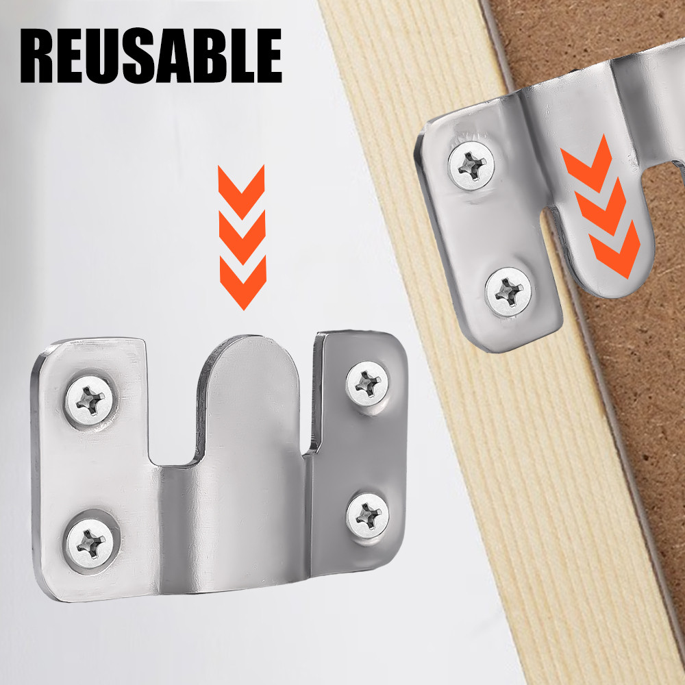 10 Pairs Stainless Steel Interlock Hanging Buckle - Picture Frame Hook ...