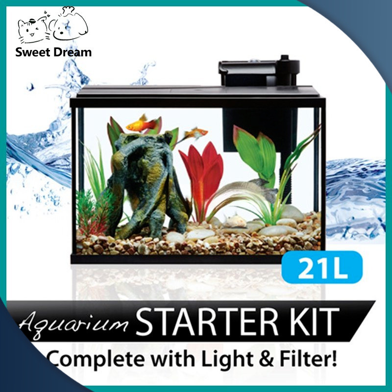 21L AQUARIUM STARTER KIT FISH TANK chibaogu02.sg | Shopee Singapore