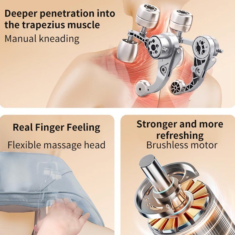 💻🔥Wireless Multi-Function Shoulder and Neck Massager Clamp Kneading ...