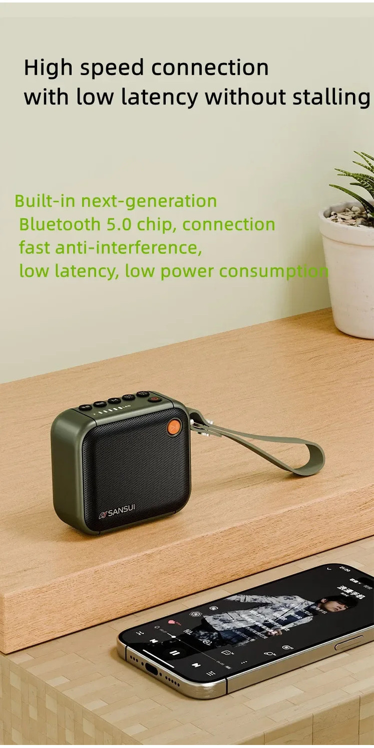 Sansui F39 Mini Wireless Bluetooth HIFI Speaker StereoTWS Bass Full ...