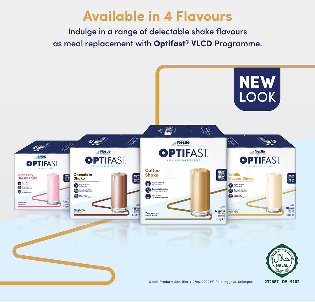 [Bundle of 4] Nestle Optifast Very Low Calorie Diet Milk Shake Vanilla ...