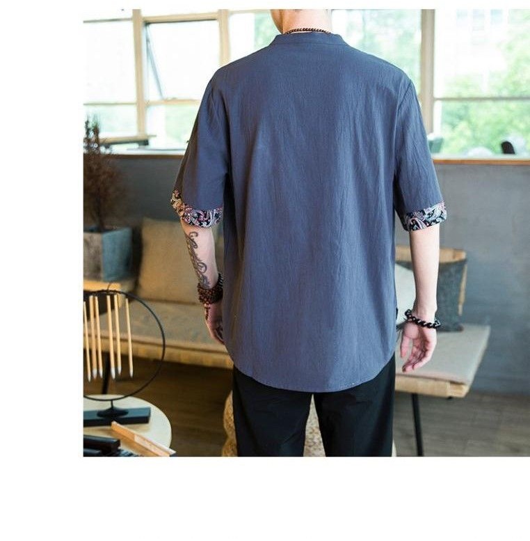 chinese new year clothes cheongsam men hanfu cny clothes Linen Short ...