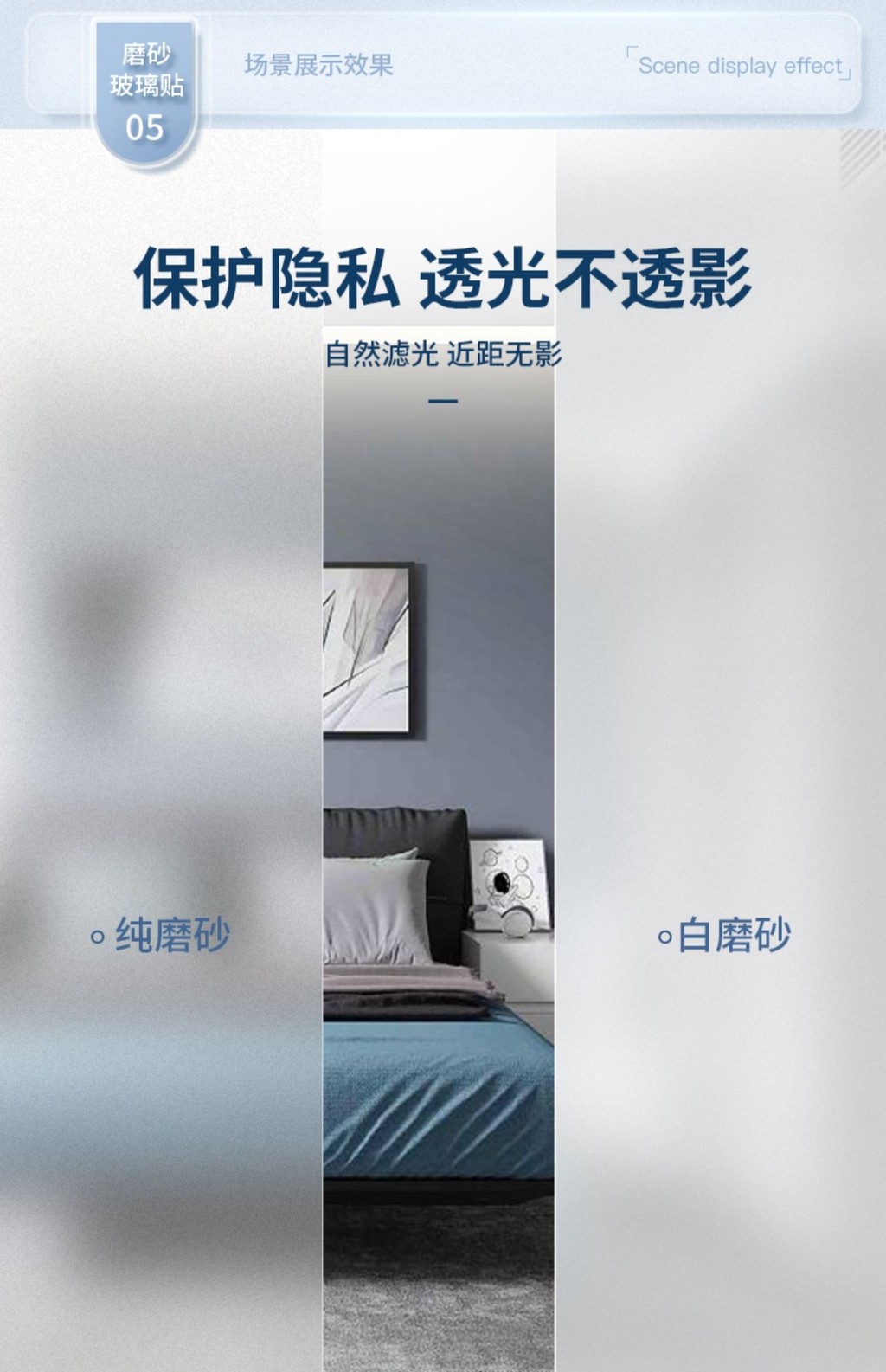 3M Frosted Glass Privacy Film UV Blocking Window Sticker Self-Adhesive ...
