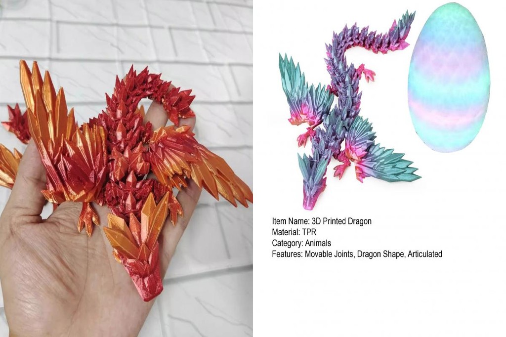HOT Movable Joints Dragon Model Mini Dragon Figure Articulated Chinese ...