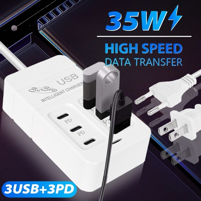 [ Featured ] 35W Multi-port USB Charger Socket - Wall Charging Extend ...