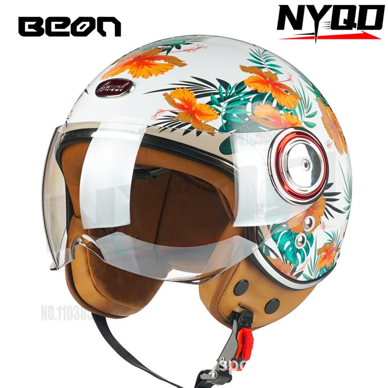 BEON Motorcycle Helmet Vintage Helmet 4 Season Universal Men Women ...