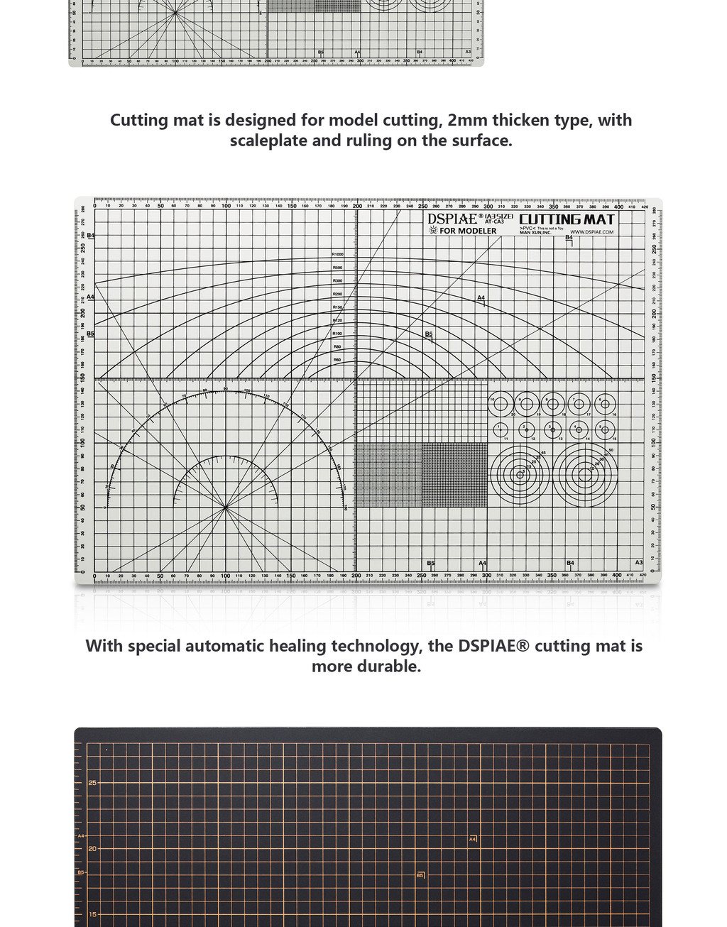Hobby CUTTING MAT by DSPIAE Double Sided A3 A4 SIZE for Gundam Gunpla ...