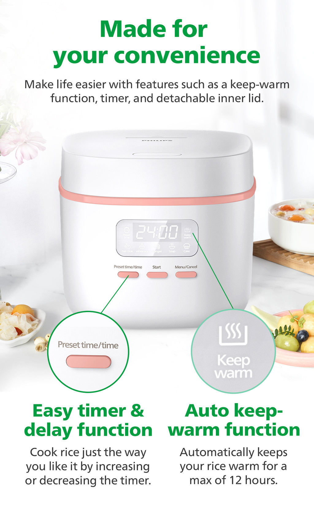 Philips Rice Cooker 3000 Series Mini Rice Cooker 0.54L HD3064/62 ...
