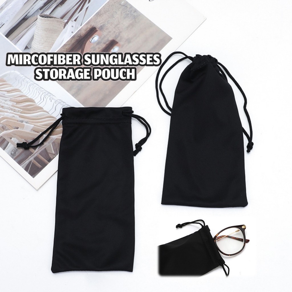 (1 PCS) Mircofiber Drawstring Sunglasses Storage Bag Anti Dust ...