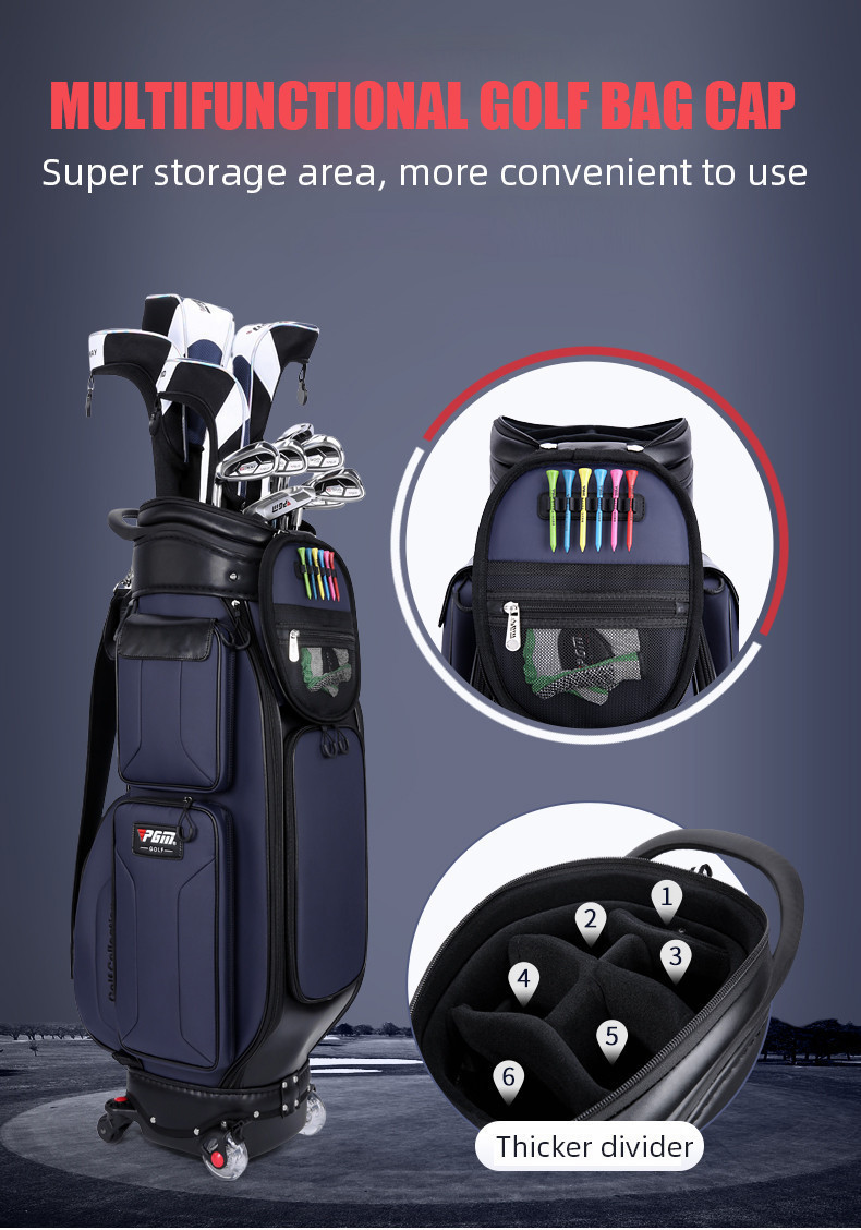 PGM 4 wheel waterproof telescopic golf travel bag with brake system and ...