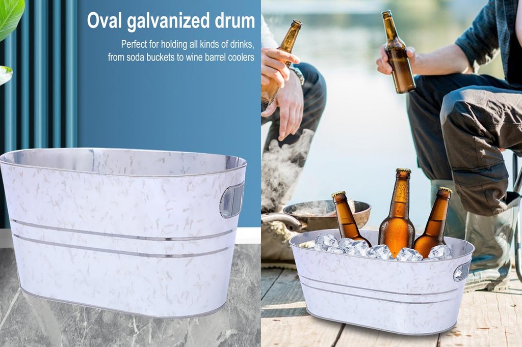 Sturdy Metal Beverage Bucket Ice Bucket with Reinforced Handle Metal ...