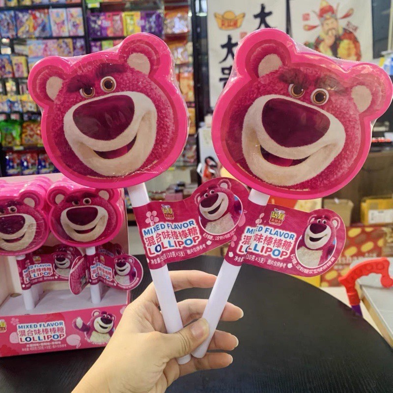 Strawberry Bear Super Lollipop Candy 50g (5pc) Strawberry Bear Super ...