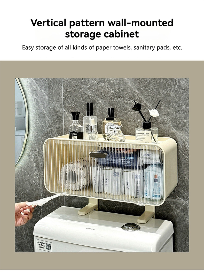 Home Bathroom Storage Rack Toilet Multi-functional Wall-Mounted Cabinet ...