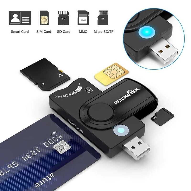 USB SIM Smart Card Reader For Bank Ic/Id EMV SD TF MMC Usb-Ccid Iso7816 ...