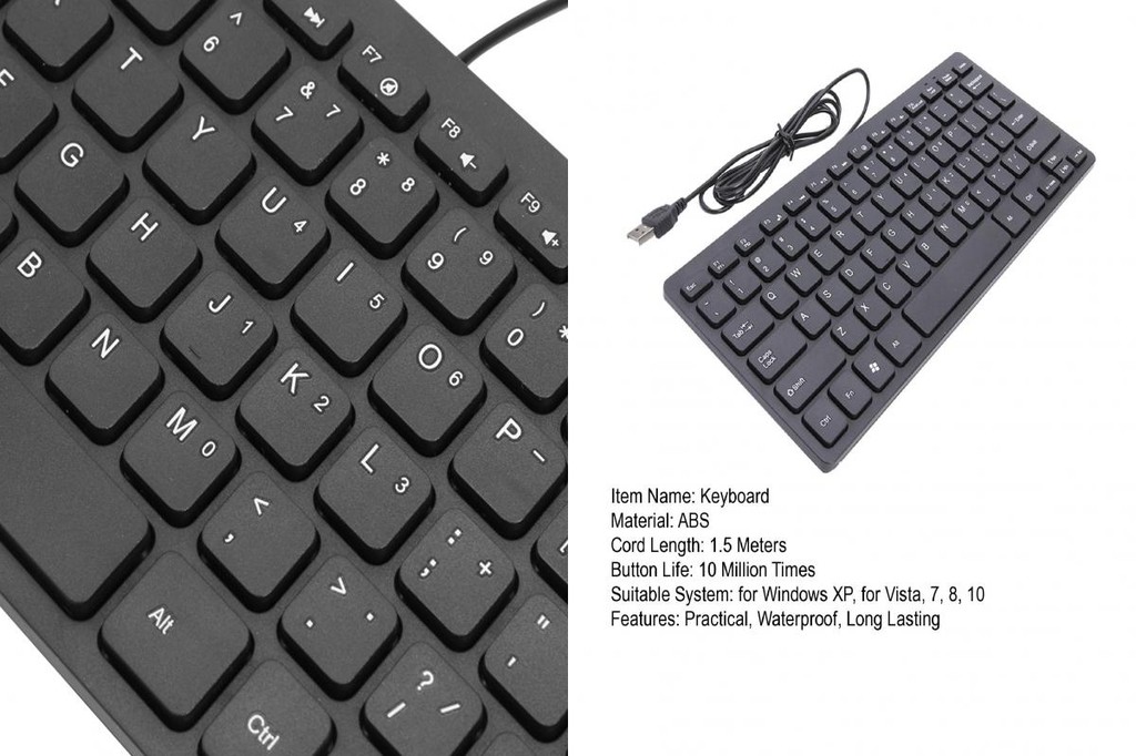 DA* Computer Keyboard Durable Keyboard Ultra Slim Water-resistant ...
